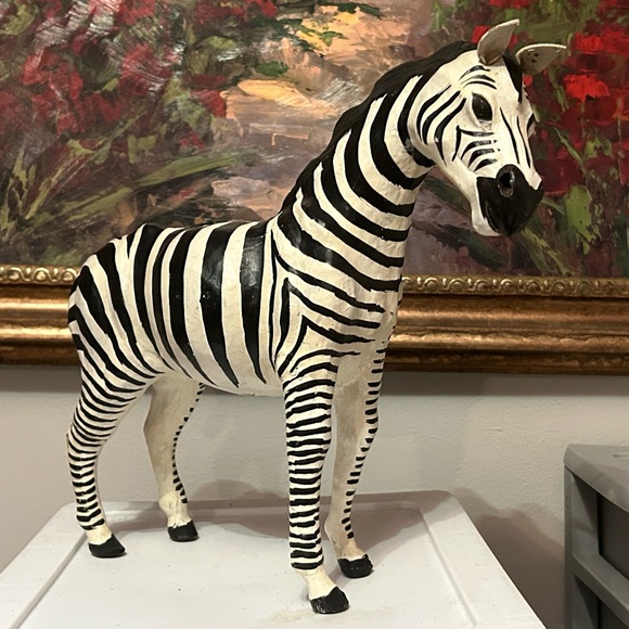 Unbranded | Accents | Vintage Zebra Leather Wrapped Black White ...